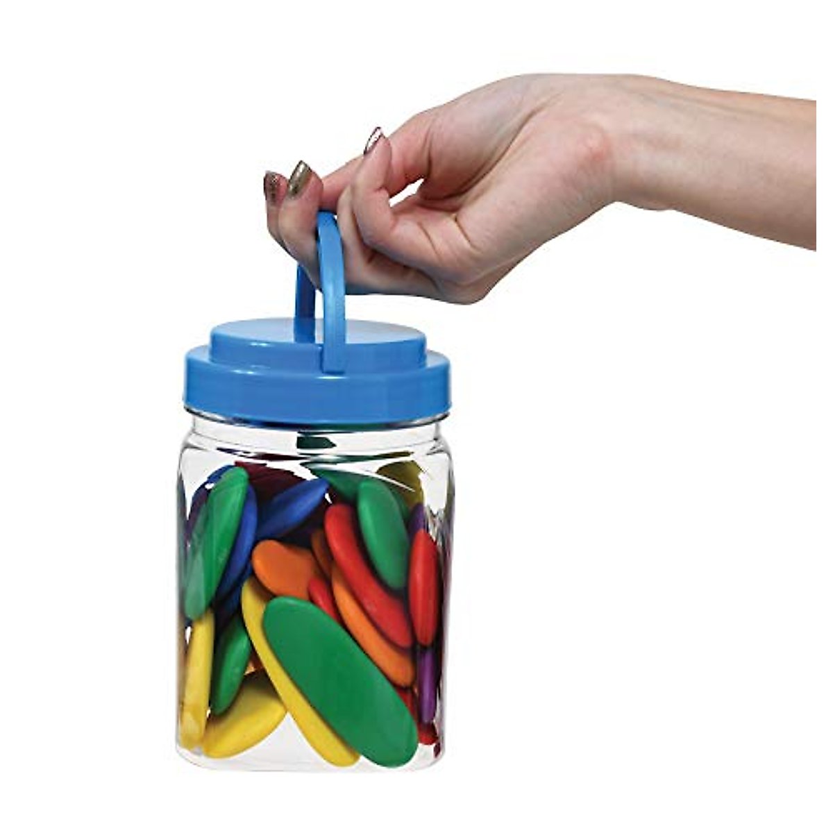 Rainbow Pebbles - Junior - Mini Jar - Ages 18m+ - The Original Sorting and Stacking Stones - First Counting and Sorting Toy