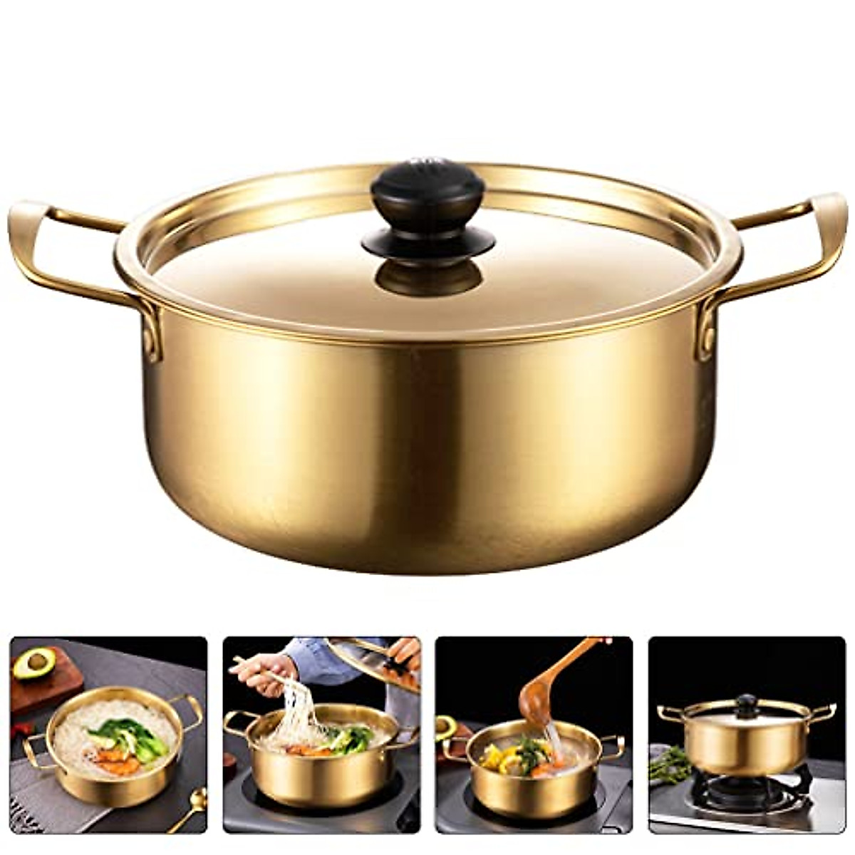 Hemoton Pots Camping Pot Stainless Steel Noodle Pot Kitchen Food Storage Pot Handheld Cooking Noodle Pot Korean Ramen Sauce Pan Sauce Pan Sauce Pan Sauce Pan Sauce Pan Sauce Pan