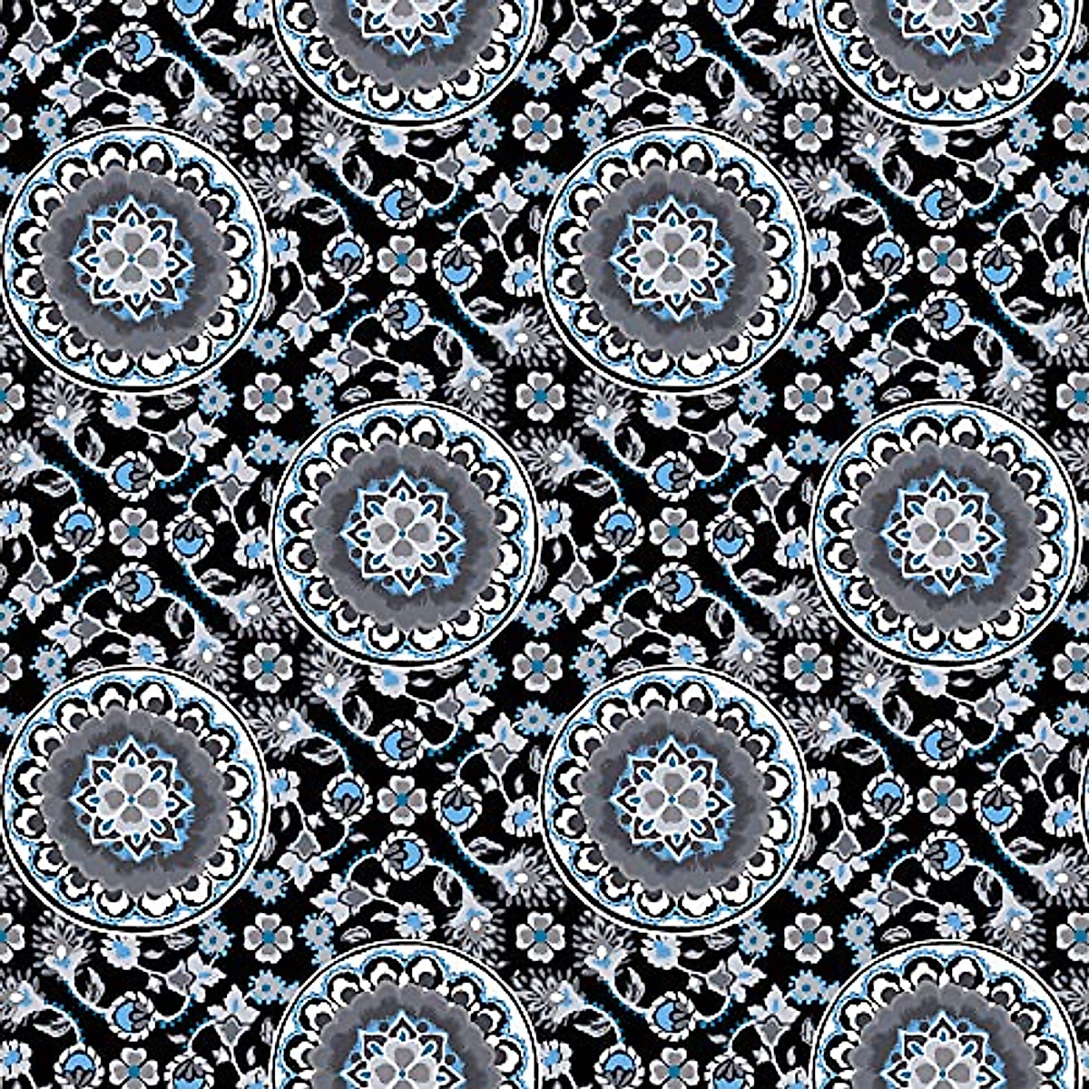 Vera Bradley Women's Cotton Breakaway Lanyard, Charcoal Medallion, One Size