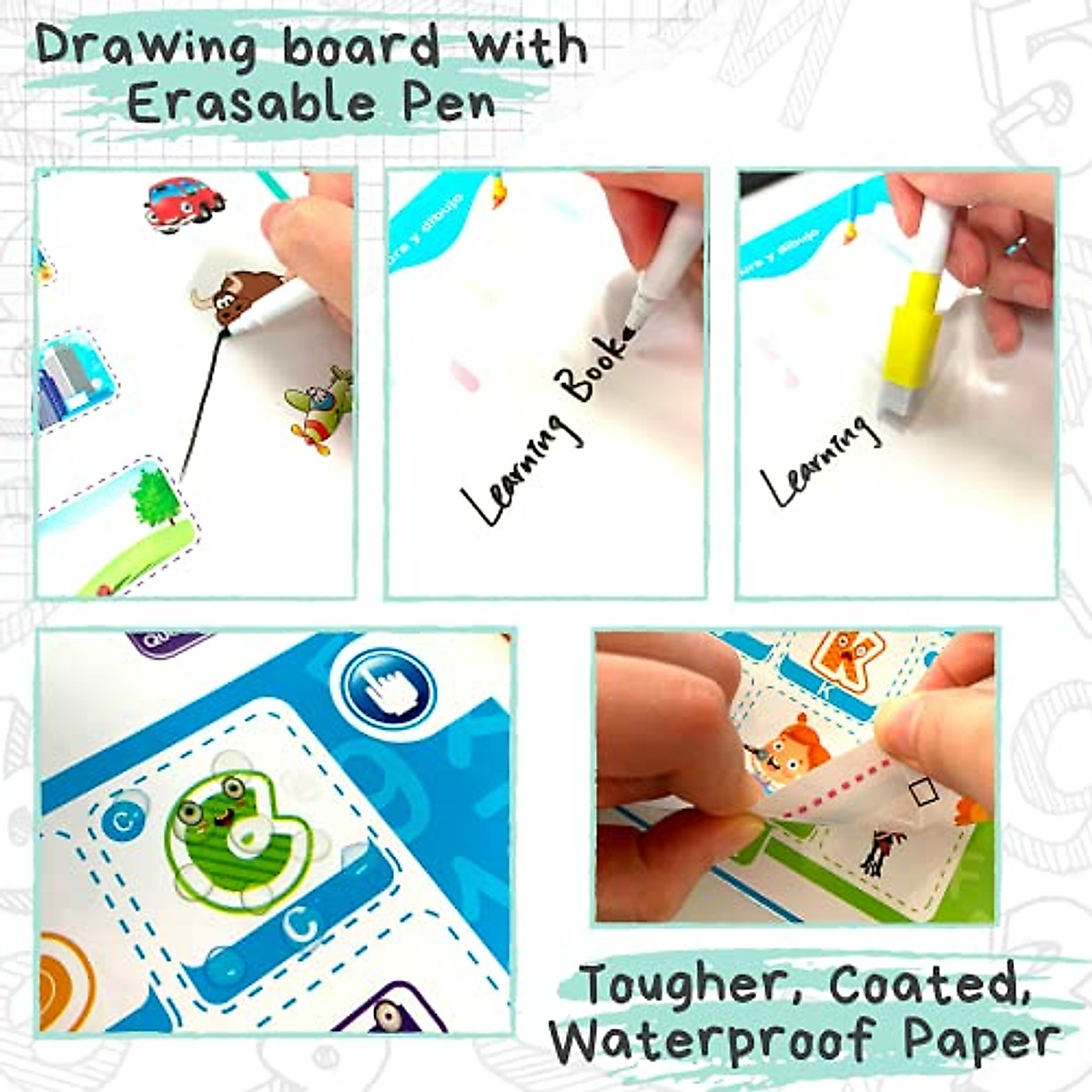 ZeenKind Spanish & English Talking Book for Kids 2 3 4 5 6 Years Old, Learn Spanish Activity Sound Books for Kid Toddlers, Interactive Learning Bilingual Toys, Libros para en Espanol Juegos para Niños