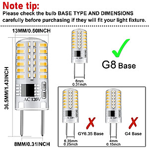 Gaormii G8 LED Bulb Dimmable 3W Warm White 3000K T4 Bi-Pin Base 120V 20W-25W Halogen Bulb Replacement for Under Cabinet, Counter Lighting (12-Pack)