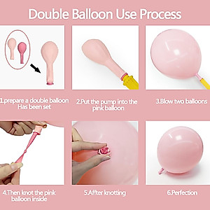 HIBAO Pink White Gold Balloon Garland Double Stuffed Pastel Baby Pink Cream Gold Balloon Arch Kit for Baby Bridal Shower Wedding Engagement Birthday Party Decoration