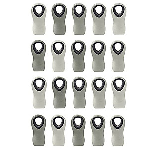 edge Chip Clips for Food Snack Bags and Storage Non-Slip with Magnetic Back and Loop Holes (20 Piece Medium, Charcoal)