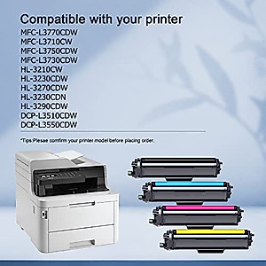 Hight-Yield TN223 Toner Cartridg - Black, Cyan, Magenta & Yellow Toner, HUAY Compatible TN223 Toner Cartridge Replacement for Brother HL-L3290CDW MFC-L3750CDW Printer Hight Yield，Model：TN223 4pk