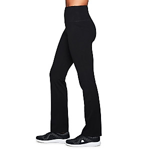 RBX Active Women's Yoga Pants Cotton Spandex Bootcut Legging W/Pockets Ctn Black S