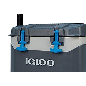Igloo BMX 25 Quart Cooler with Cool Riser Technology, Fish Ruler, and Tie-Down Points - 11.29 Pounds - Carbonite Gray and Blue