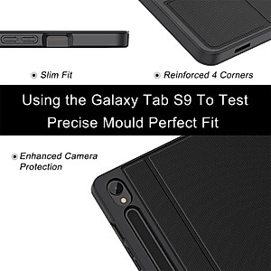 Soke Case for Samsung Galaxy Tab S9 2023 [SM-X710/X716B/X718U]-Premium Shock Proof Stand Folio Case, Multi-Viewing Angles, Soft TPU Back Cover for Galaxy Tab S9 11 inch Tablet, Black