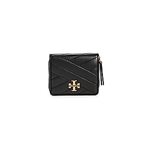 Tory Burch Women's Kira Chevron Bi-Fold Wallet, Black, One Size