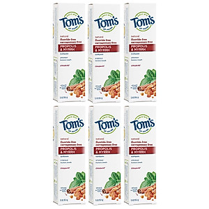 Tom's of Maine Natural Care Toothpaste, Propolis & Myrrh, Antiplaque, Cinnamint, 5.5 oz (170 g) (Pack of 6)