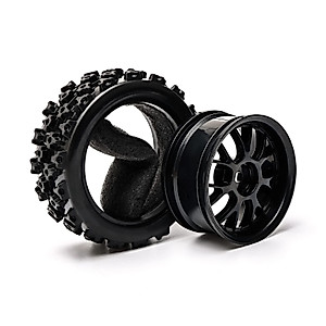 JIUWU 4 Pcs Black 1:10 Scale RC Tires Wheel Rims Crossing Rubber On Road Parts