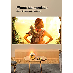 Mini Projector,GooDee Portable Projector for iPhone, 1080p Supported Movie Projector, 2500lux Small Home Video LED Pico Pocket Phone Projector for Bedroom Laptop HD USB AV Interfaces