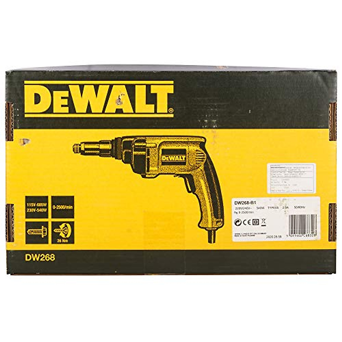 DEWALT Drywall Screw Gun, 6.5-Amp (DW268) , 0.25