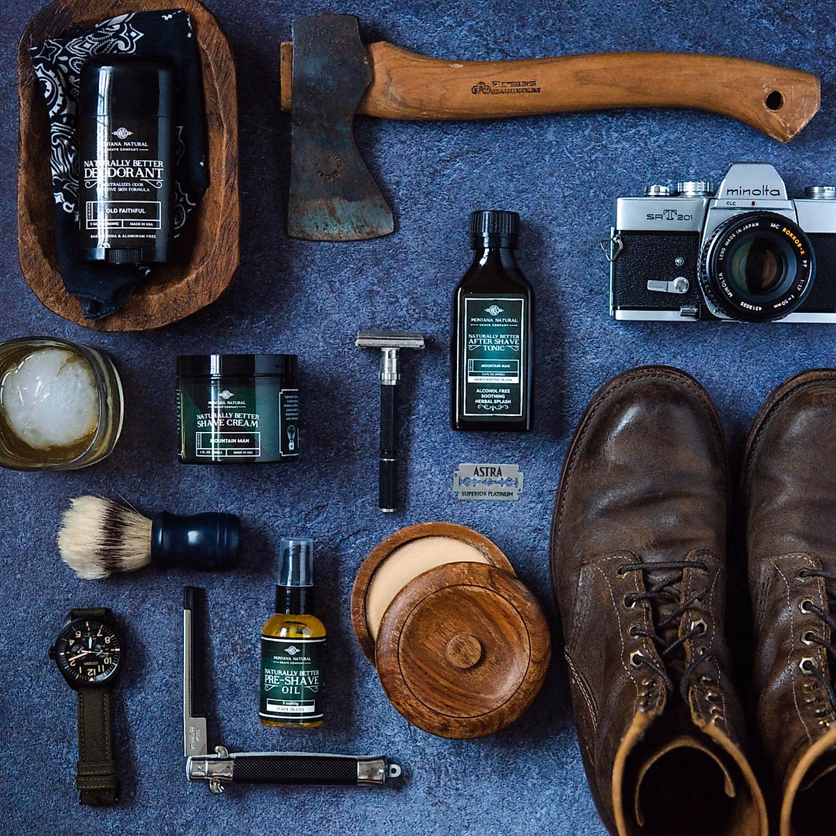 MNSC Rosemary Mint Artisan Small Batch Shave Soap for a Naturally Better Shave - Smooth Shave, Hypoallergenic, Prevent Nicks, Cuts, and Razor Burn, Handcrafted in USA, All-Natural, Plant-Derived