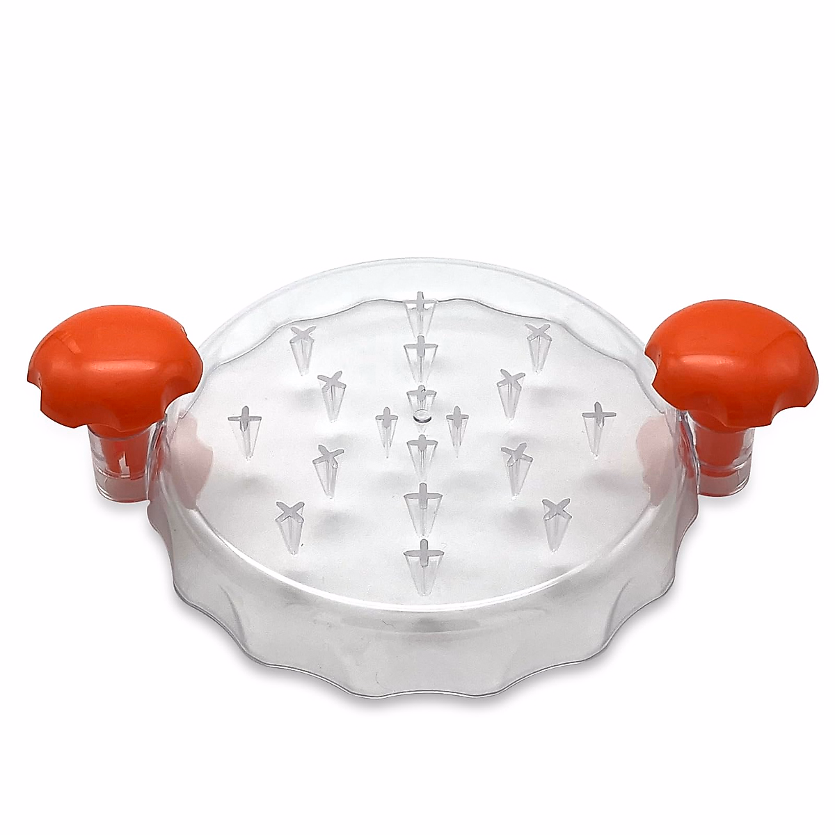 Chicken Shredder, Visible Meat Shredders Tool Twist with Separete Plate, Chicken Breast Shredder Machine, Ergonomic Handle, Anti-Slip Strip, BPA Free, Pork Beef Chicken (Lava Orange)