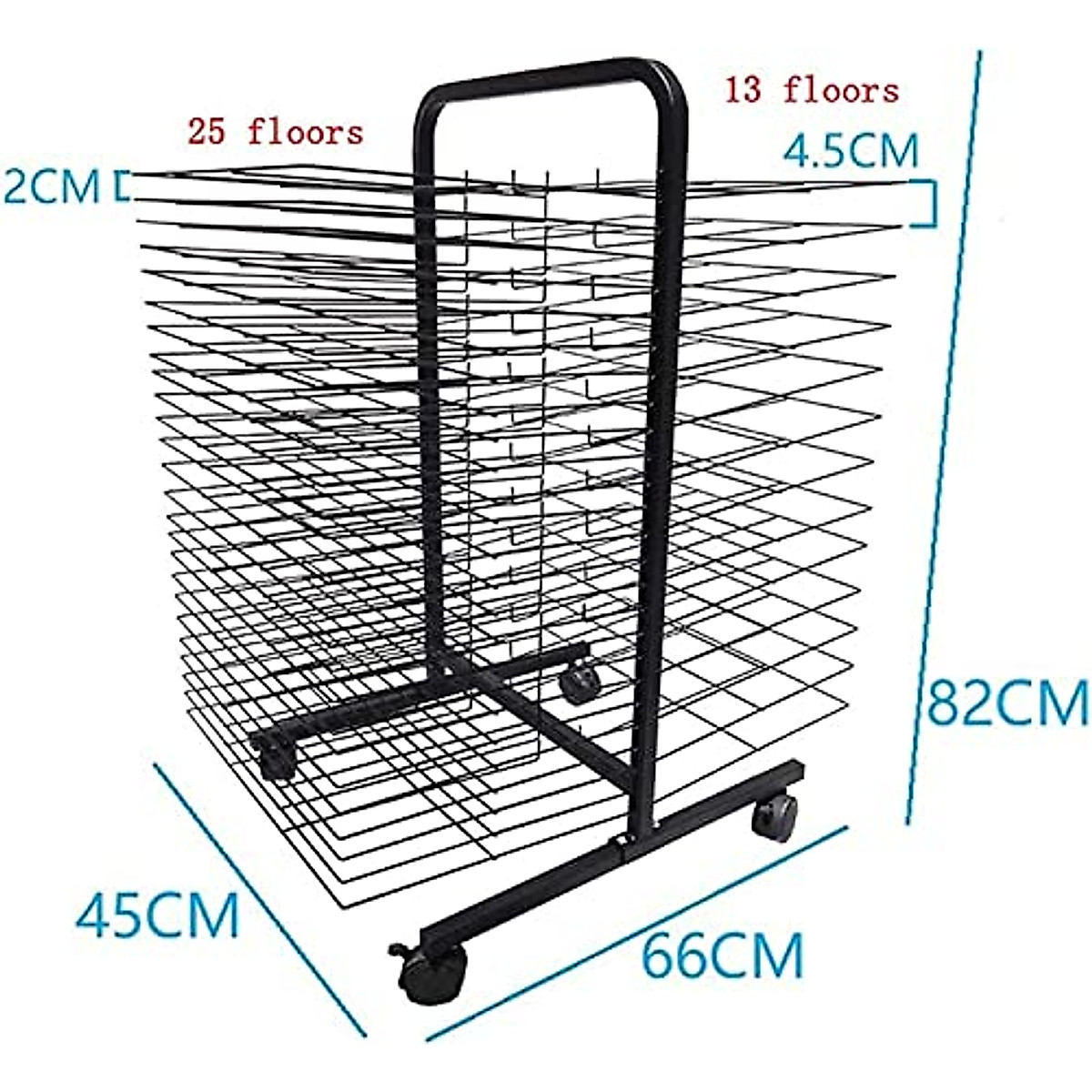 Art Drying Rack, Drying Rack, Mobile Art Drying Rack with Wire Rack for Artwork, Drying and Printing Rack, Ideal for Schools and Art Clubs (Size : 38-Layer)