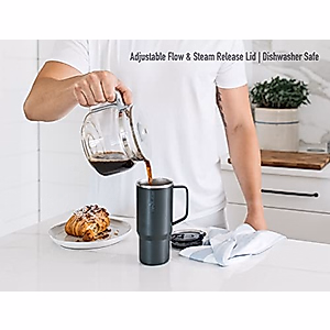 Reduce Coffee Mug Replacement Lid - Compatible with 14, 16, 18, 20 and 24 oz Reduce Hot1 Insulated Mugs and Tumblers - With Flo-Motion Steam-Release Vent, Ideal for On-The-Go Drinking