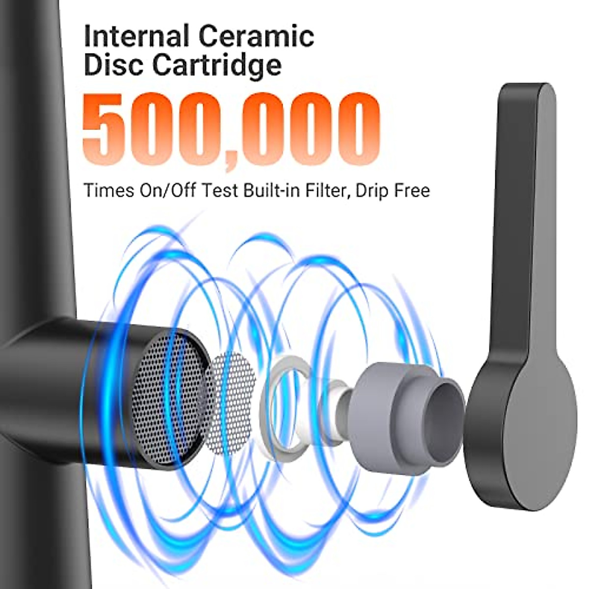 Kitchen Faucet with Pull-Down Sprayer, LEPO Matte Black 4-Function Kitchen Pull Out Faucet, Modern High Arc Single Handle Kitchen Utility RV Bar Sink Faucets with Deck Plate (Matte Black)