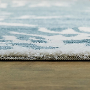 Balta Rugs Caistor Coastal Coral Print Area Rug, Light Blue, 7' 10" x 10'