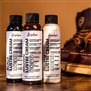 Angelus Shoe Cream Leather Balm 4oz - Conditions & Restores Leather Boots, Furniture, Jackets, Shoes, Purses, & Accessories - Neutral