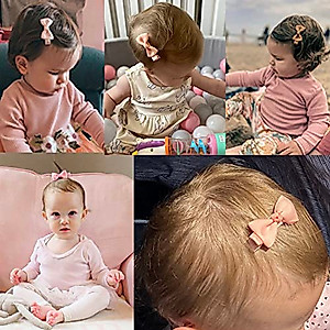 CELLOT Baby Hair Clips Baby Girls Fully Lined Baby Bows Hair Pins Tiny 2" Hair Bows Alligator Clips for Girls Infant Toddlers (2 Inch (Pack of 50), 25 Colors In pairs)