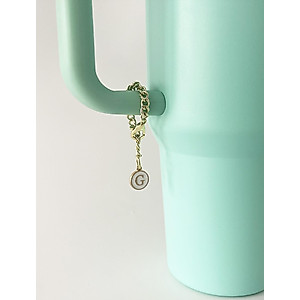 Tovly 2PCS Stanley Cup Accessories Letter Charms Name ID Initial Letter Handle Personalized Charm For Stanley Tumbler (G)