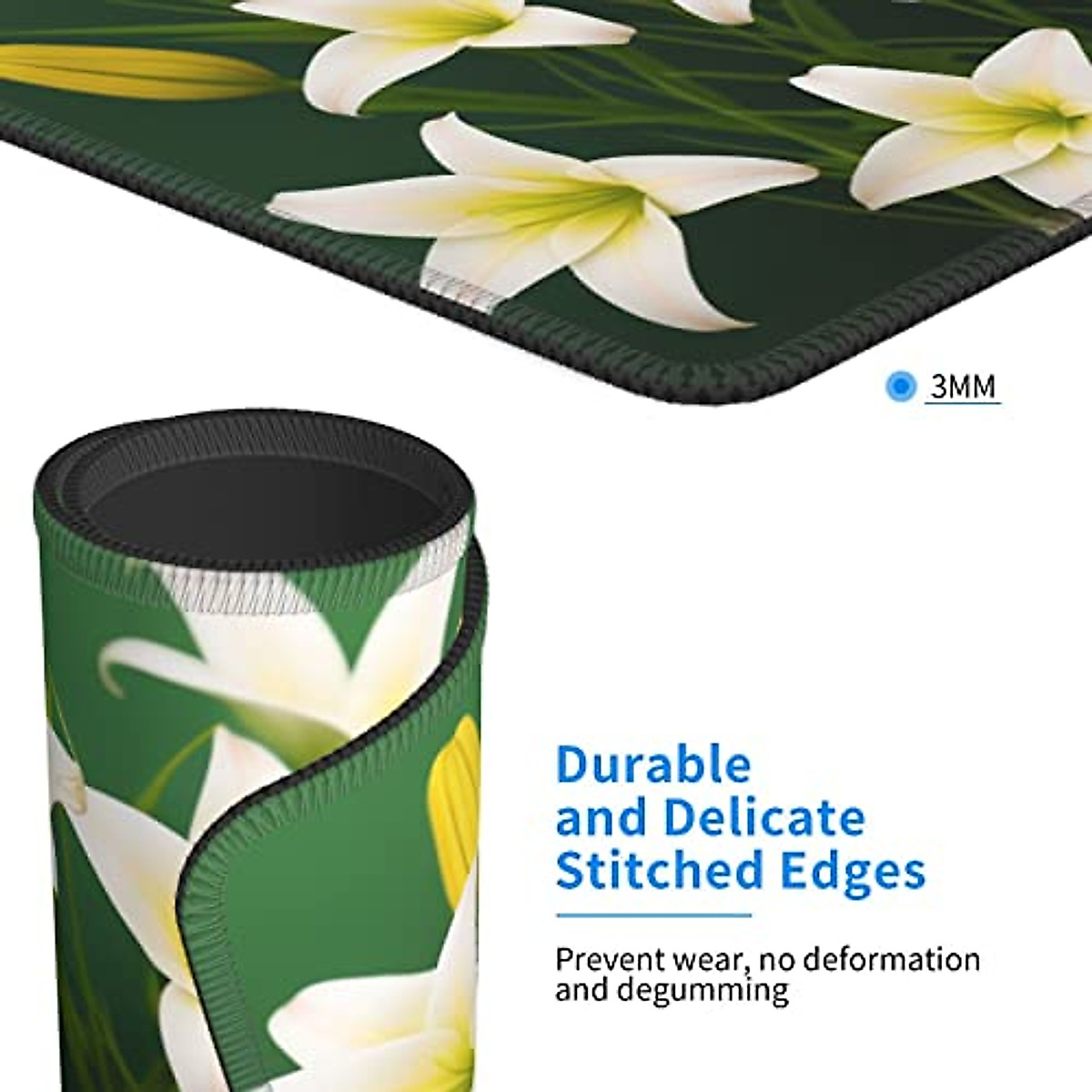 Lily Flower Mouse Pads for Laptop and PC, 10 x 12 inch Mouse Pad for Office and Cute Gaming Pads.