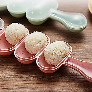 Rice Ball Mould Shaker Onigiri Mold Ball Shaped Kitchen Tools Shakers for Shake DIY Lunch with a Mini Rice Paddle (Blue)