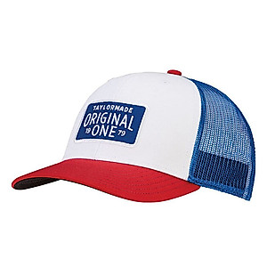 TaylorMade Golf Standard Lifestyle Trucker Hat, Red/White/Blue, NS