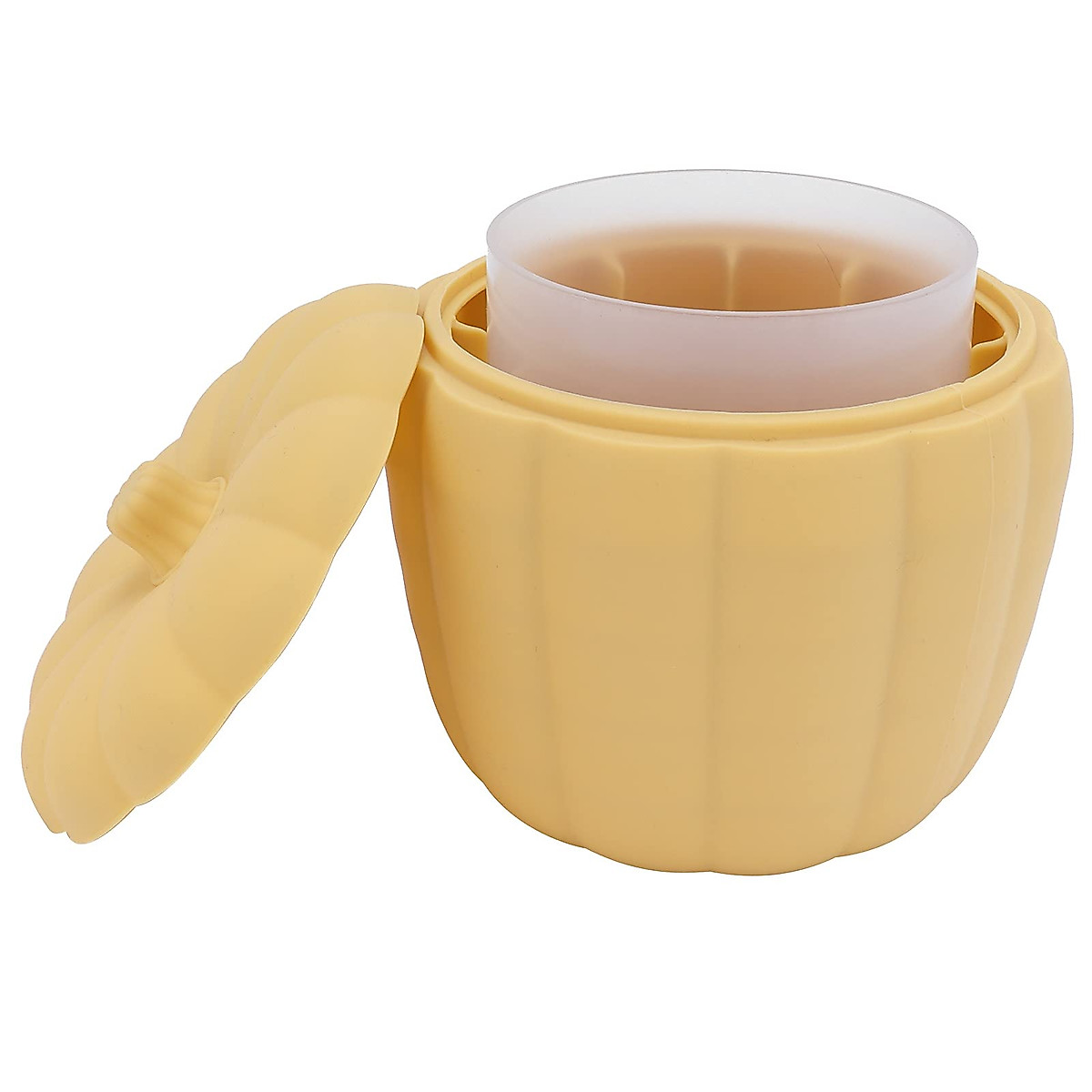 Silicone Pumpkin Ice Bucket with Lid, Portable Cute Small Cooler for Drinks, Parties, Poolside, Easy to, Yellow, Ice Container Ice Buckets for Parties