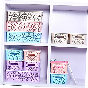 COHEALI 2pcs Box small plastic baskets plastic basket tray stackable organizer bins hollow clothes storage bins stackable basket stackable storage bins household purple drawer box