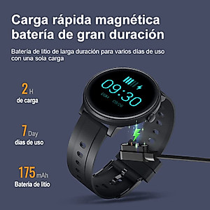 FITUP for Men Women V15S Smart Watch, 1.28 Inch, Round Large Screen, Heart Rate, Blood Oxygen, Sleep Monitoring, SmartWatches Supports 20 Sports Modes, Fitness Tracker(Black)