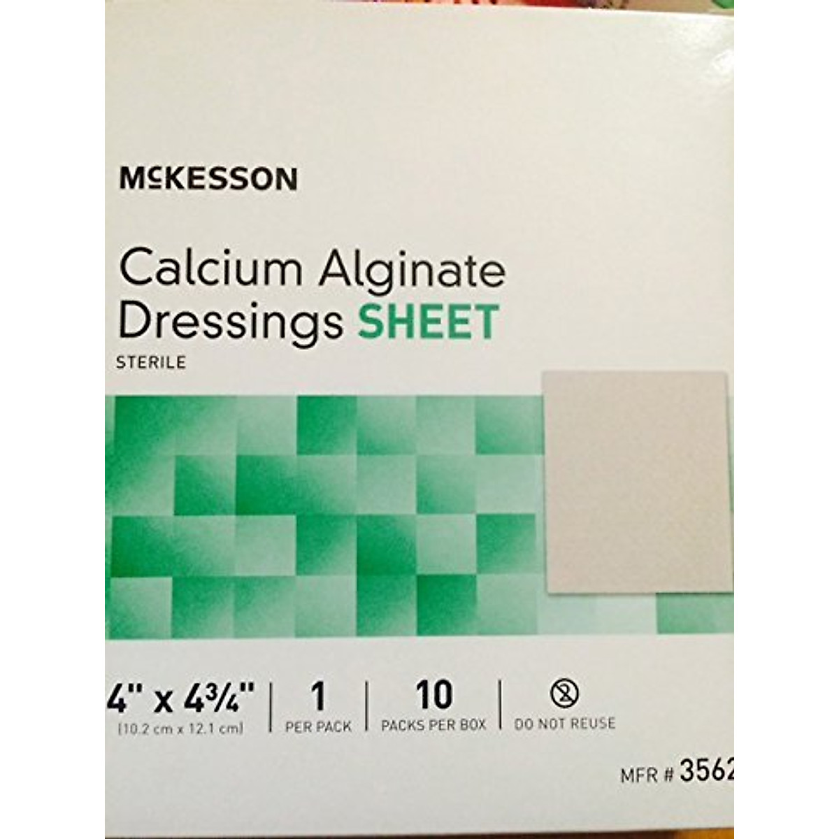 Calcium Alginate Dressings Mckesson Calcium Alginate Dressings Sheet 4" X 4 3/4" Sterile (Box of 10) (Mckesson 3562)