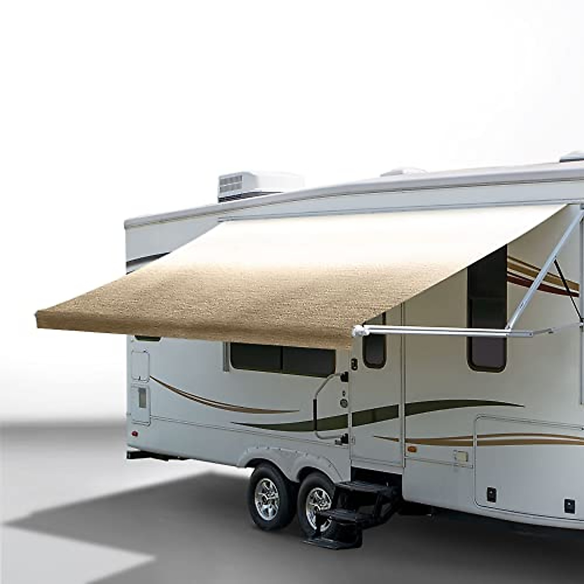RecPro RV Awning Fabric Replacement 17 Foot Camper Awning | Tan | Width Size Options | 8' (96") Length | Heat Sealed | 3 Year Warranty (17 Feet, Actual 16' 1")