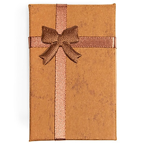 Jewelry Gift Box Set with Lids and Ribbon Bows (Brown, 2 x 3 x 1 In, 16 Pack)