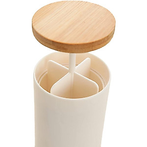 Pkhyird 2 Pack Upgrade Pop-Up Qtip Holder for Cotton Swabs Qtip Dispenser Bathroom Organizer Bathroom Decor, Cotton Swab Toothpick Holder