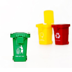 Nunkitoy Trash Can Toy,Garbage Truck's Trash Cans, Mini Curbside Vehicle Garbage Bin Trashcan Great for Kids Toddlers (2 Inches)