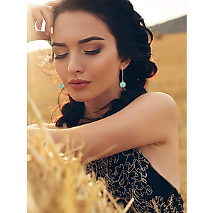 9 Pairs Faux Druzy Drop Earrings Rainbow Crystal Pendant Earrings Colorful Stainless Steel Dangle Earrings for Women