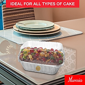 Mwnxia Mini Loaf Pans with Lids 50 Pack Small Aluminum Pans with Lids complete with Handmade with Love Stickers for Baking Bread, Fruit Cake, Banana Bread, Meat loaf and Baked Goods