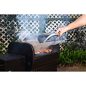 Prime Pellet Grill 81222 KC King 300 Square Inches Grilling Area Electric Pellet Smoker Grill Convection Oven Slow Roaster Auto Pilot With Digital Temprature Control & Hands Free Thermometers - Black