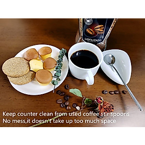 Coffee Spoon Rest and Spoon, Ceramic Coffee Spoon Holder, Small Spoon Rest for Coffee Stirrers, Teaspoon, Bar Spoon, Coffee Bar Accessories, Coffee Station Décor (Modern+Neutral Packing)