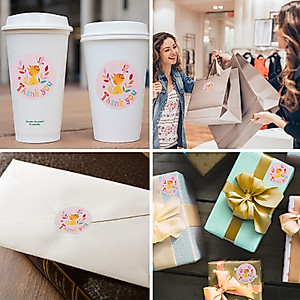 2" Thank You Stickers 800 Pcs,Pink Thank You Seal Stickers,Thank You Sticker Labels Roll,Waterproof Pink Stickers for Thank You Cards,Birthday,Gift Wraps,Small Business