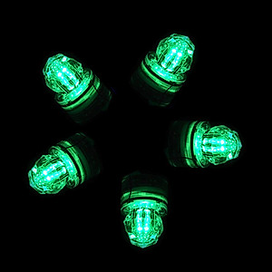 Dr.Fish 10 Pack Deep Drop LED Fishing Lures Mix Color and Green Water Activate Diamond Lights Under Water Fishing Flasher Light Attractant