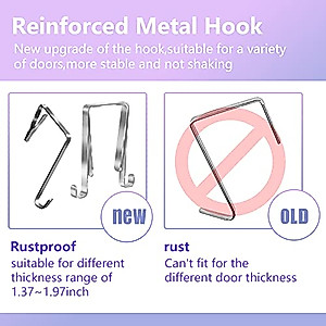 Over the Door Hanging Shoe Rack Organizer for Closet, Kids Shoes Storage Holder with 40 Large Mesh Pockets & Sturdy Hooks for Door and Wall