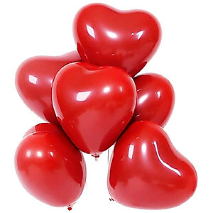 Dzrige 10 Inch Valentine's Day Heart Balloons,Love Heart Balloons Red Heart Shaped Latex Balloons for Valentines Day Wedding Engagement Birthday Party Decoration (20Pcs)