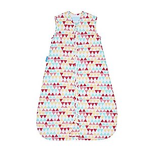 Tommee Tippee Grobag Baby Cotton Sleeping Bag, Sleeping Sack - 1.0 Tog for 69-74 Degree F - Rouge Zig Zag - Medium Size, 6-18 months, Rouge, 6-18 Months