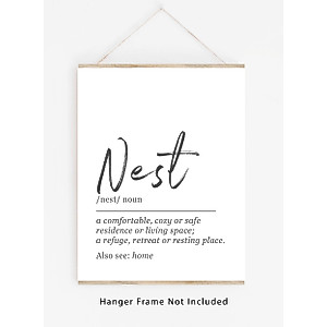 NEST Home Definition Wall Art - 11x14 UNFRAMED Print - Black and White Minimalist, Dictionary-Style Quote Typography Decor.
