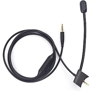 Learsoon Boom Microphone Cable Replacement Cord for Bose QC35 & II Headphones, Gaming Mic with Mute Switch PC, Laptop, PS4, PS5, Xbox One Controller, Black, 120cm