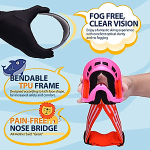 LOEO Kids Ski Goggle, Snow Ski Goggles for Kids Youth Teens Boys and Girls from 5-14