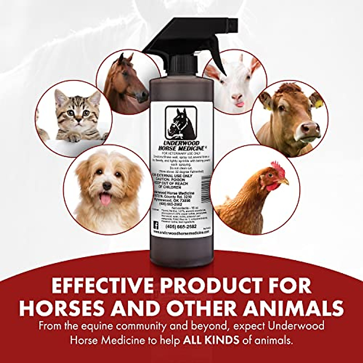 Topical Wound Spray Refill Bottle with Spray Trigger 16 oz - Wound Care Spray for Faster Healing of Scrapes, Cuts, and Wounds - Spray Solution for Equine, Pets, and Other Farm Animals