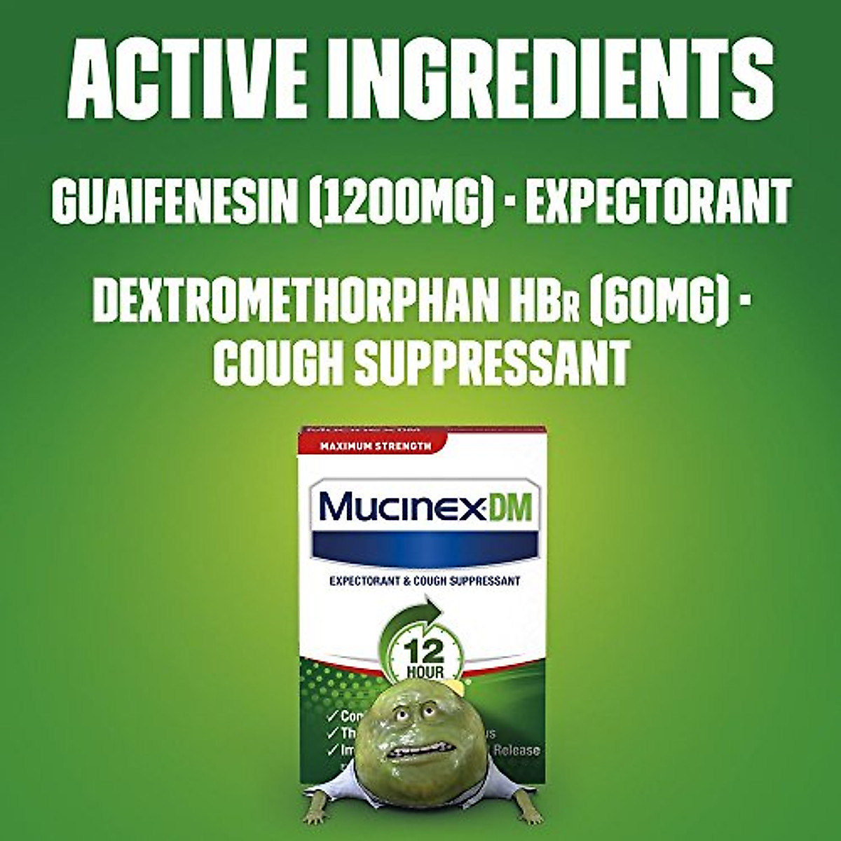 Mucinex DM Maximum Strength 12-Hour Expectorant and Cough Suppressant Tablets, 28 Count